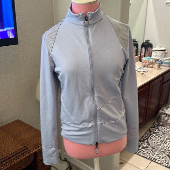 adidas | Jackets & Coats | Adidas Light Blue Double Zipper Jacket Size ...